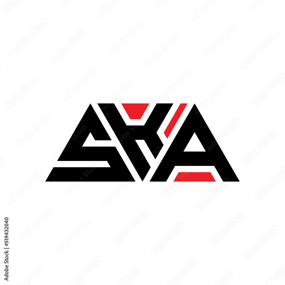 SKA triangle letter logo design with triangle shape. SKA triangle logo ...