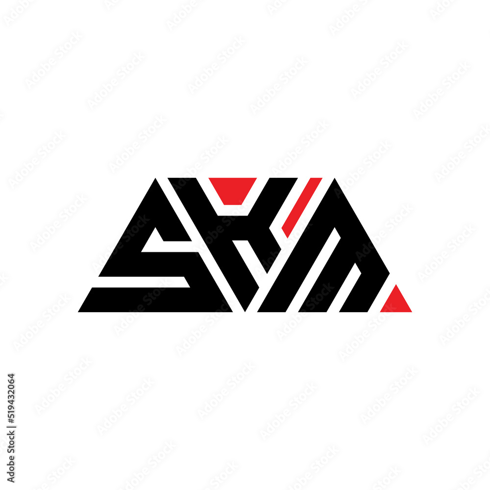 SKM triangle letter logo design with triangle shape. SKM triangle logo ...