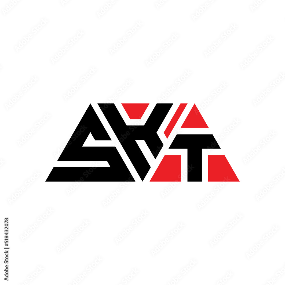 SKT triangle letter logo design with triangle shape. SKT triangle logo ...