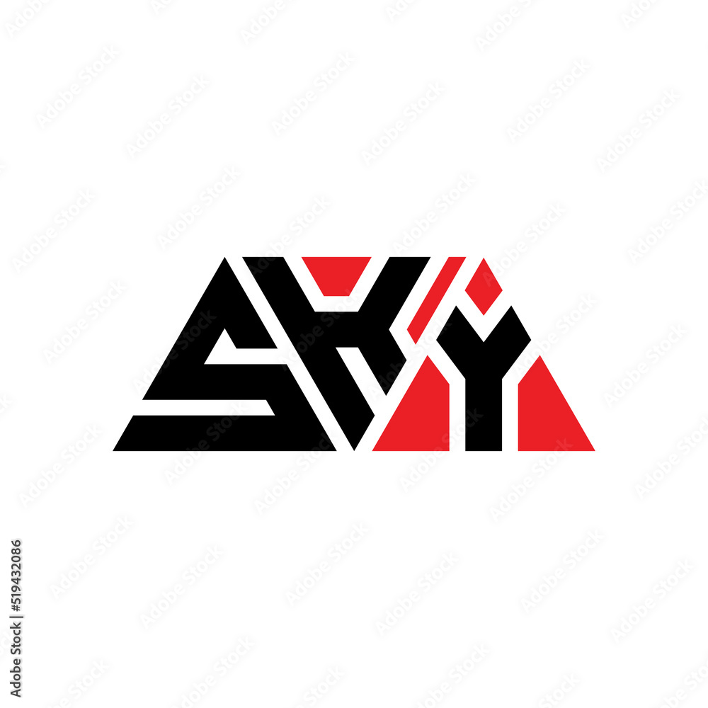 SKY triangle letter logo design with triangle shape. SKY triangle logo ...