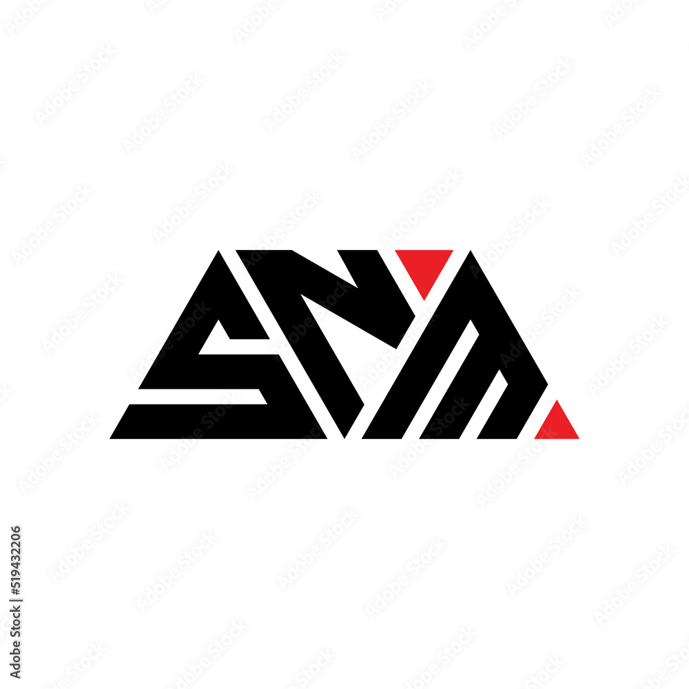 SNM triangle letter logo design with triangle shape. SNM triangle logo ...