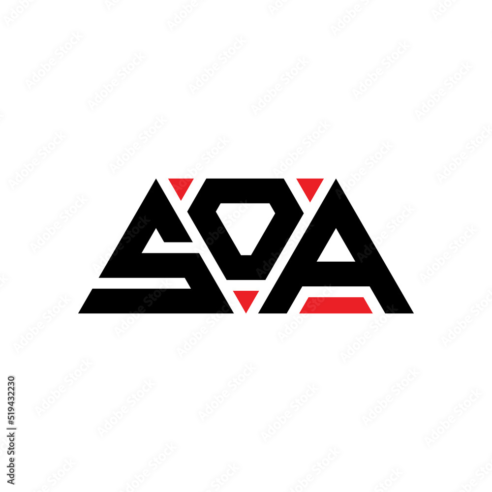 SOA triangle letter logo design with triangle shape. SOA triangle logo ...