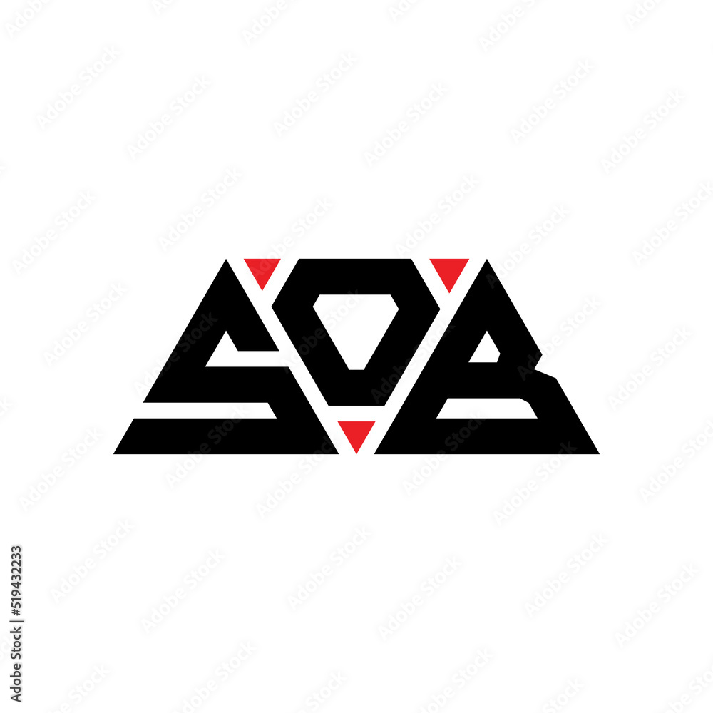 SOB triangle letter logo design with triangle shape. SOB triangle logo ...