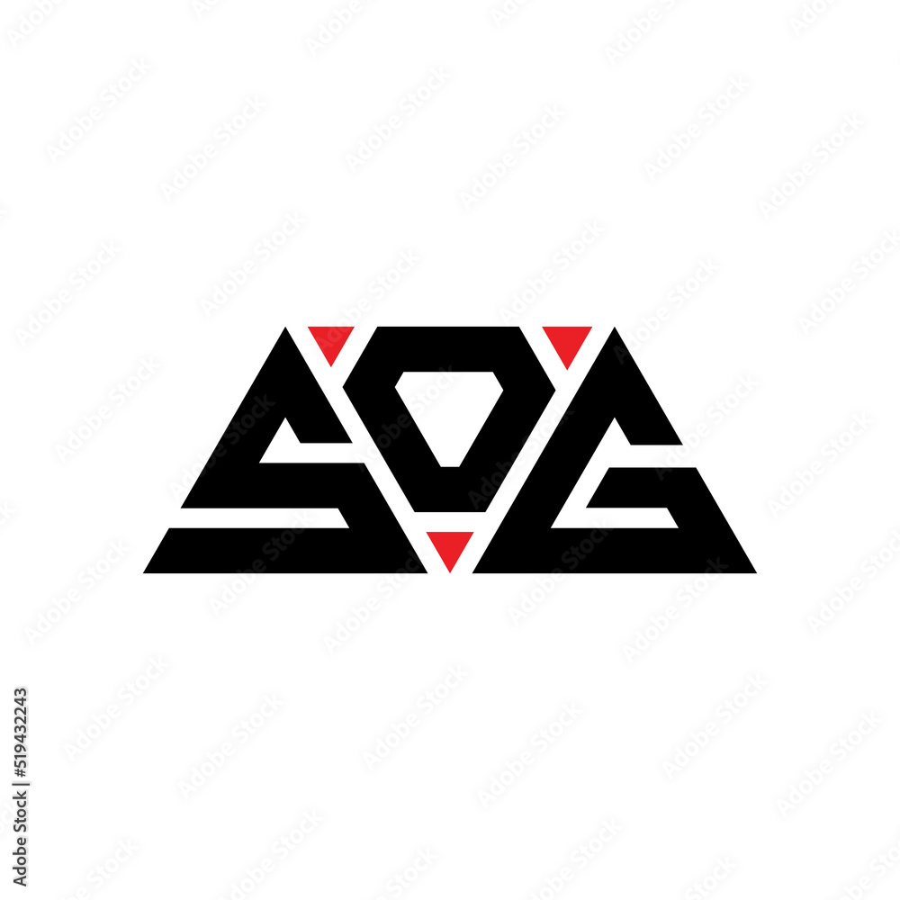 SOG triangle letter logo design with triangle shape. SOG triangle logo ...