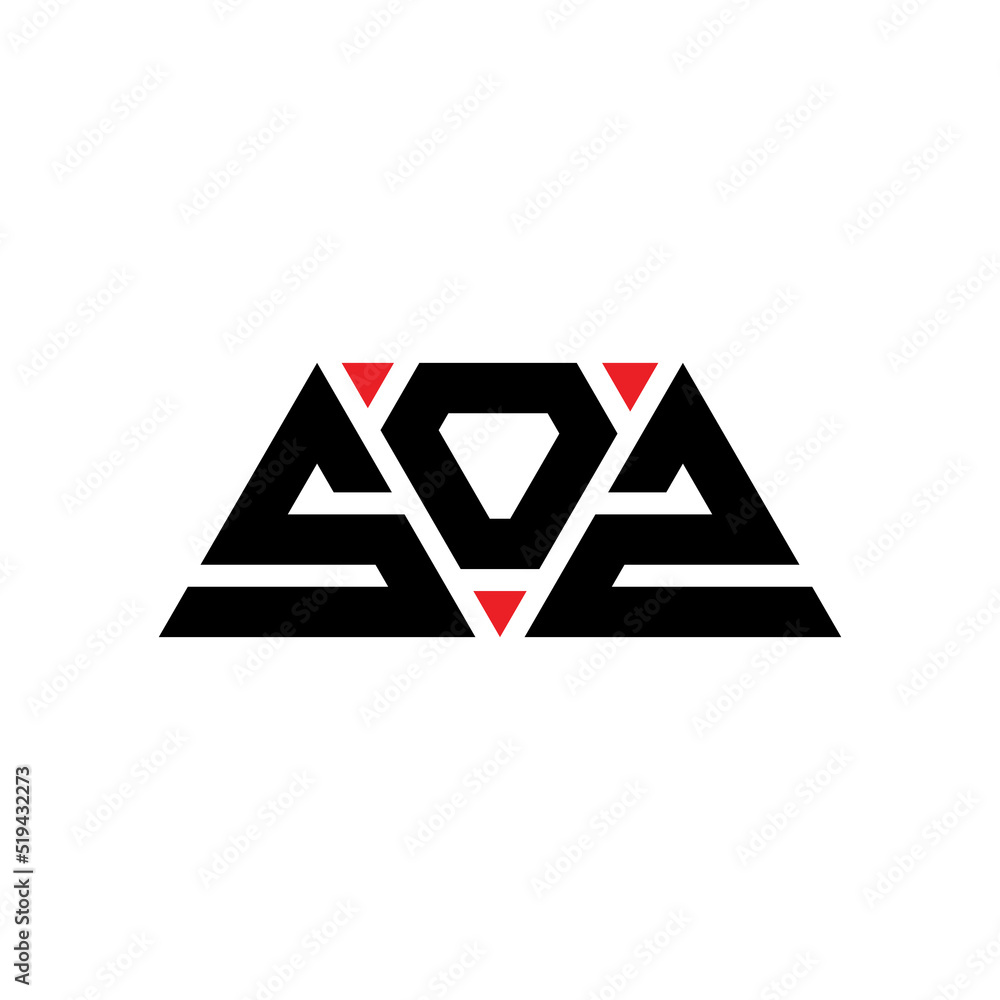 SOZ triangle letter logo design with triangle shape. SOZ triangle logo ...