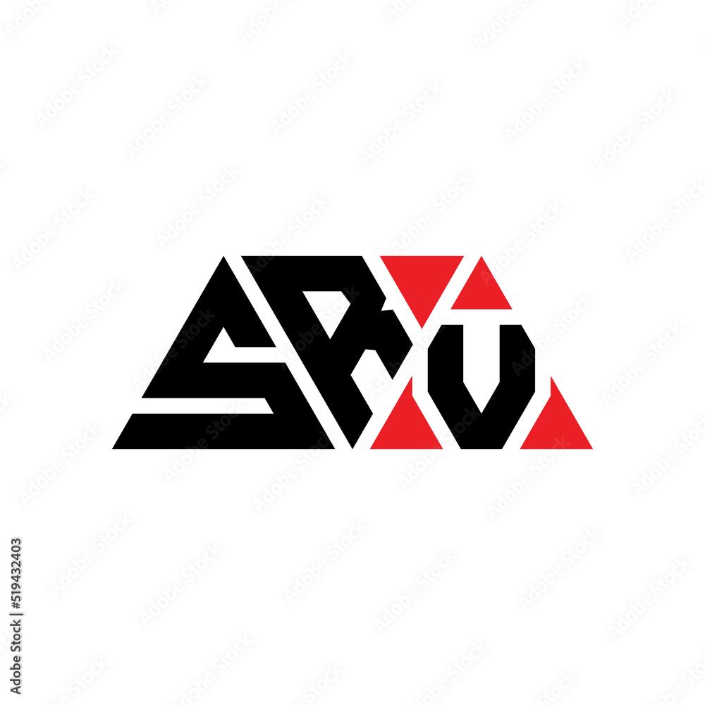 SRV triangle letter logo design with triangle shape. SRV triangle logo ...