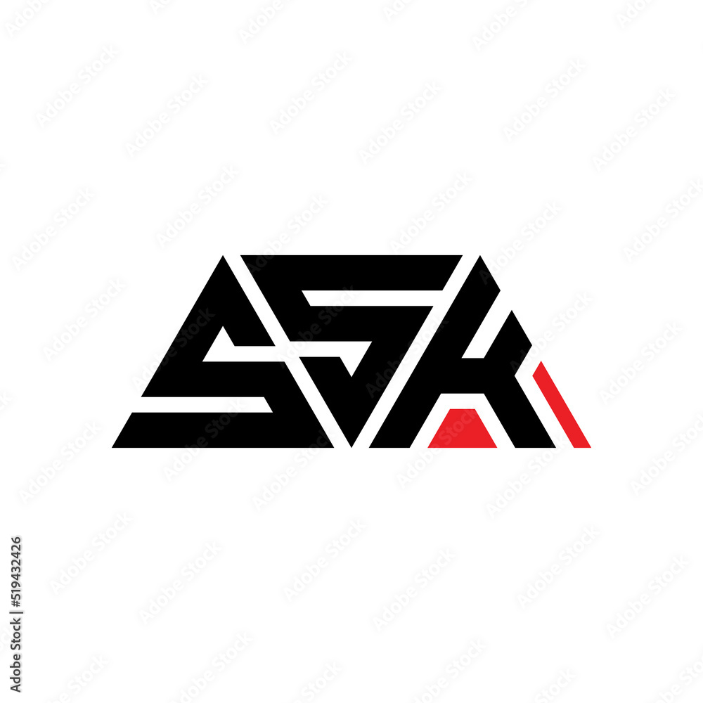 SSK triangle letter logo design with triangle shape. SSK triangle logo design monogram. SSK ...