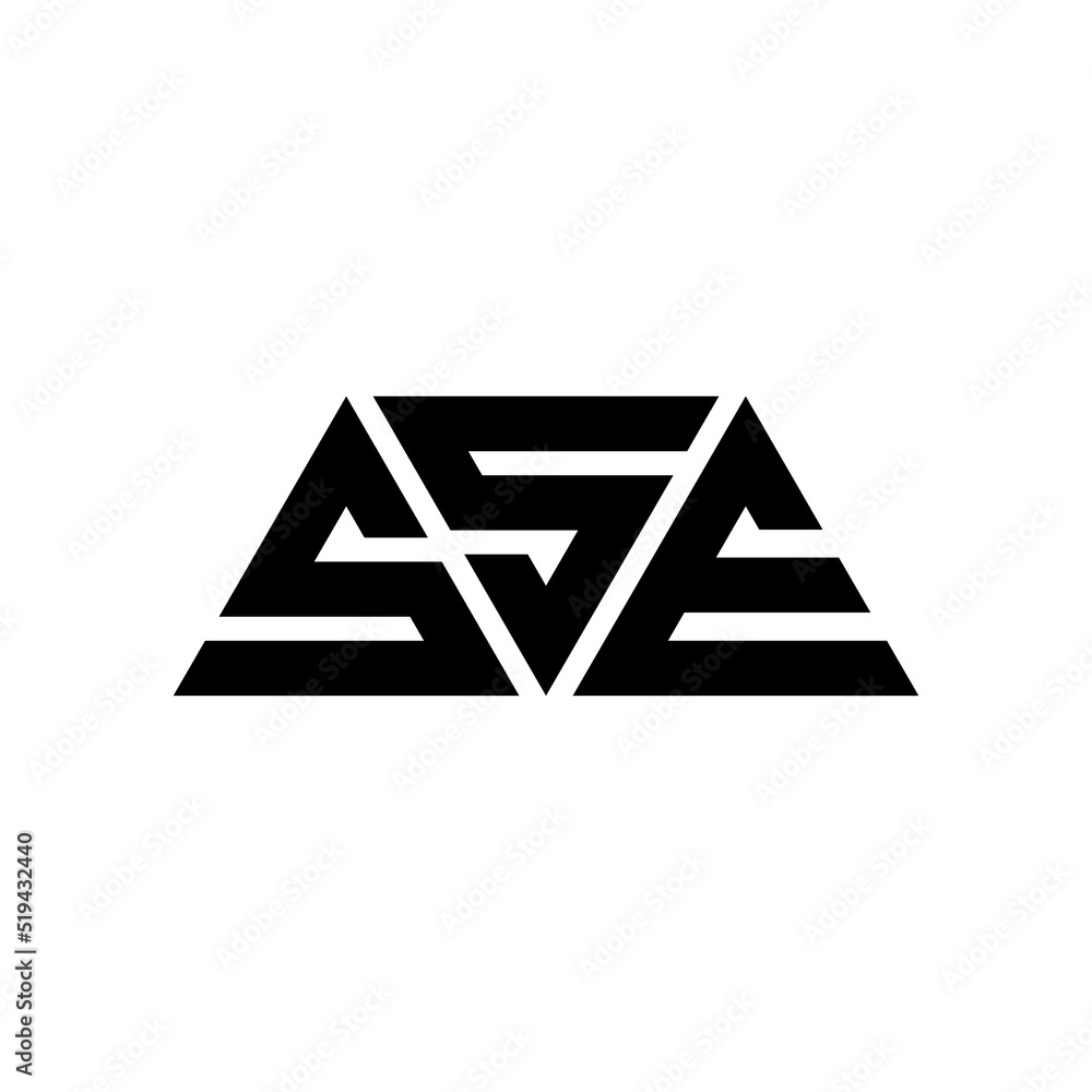 SSE triangle letter logo design with triangle shape. SSE triangle logo ...