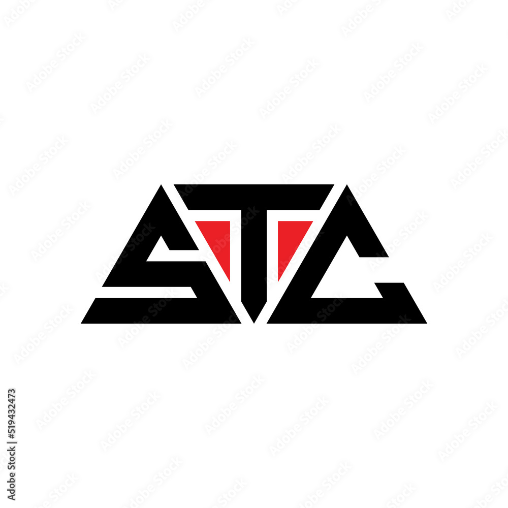STC triangle letter logo design with triangle shape. STC triangle logo ...