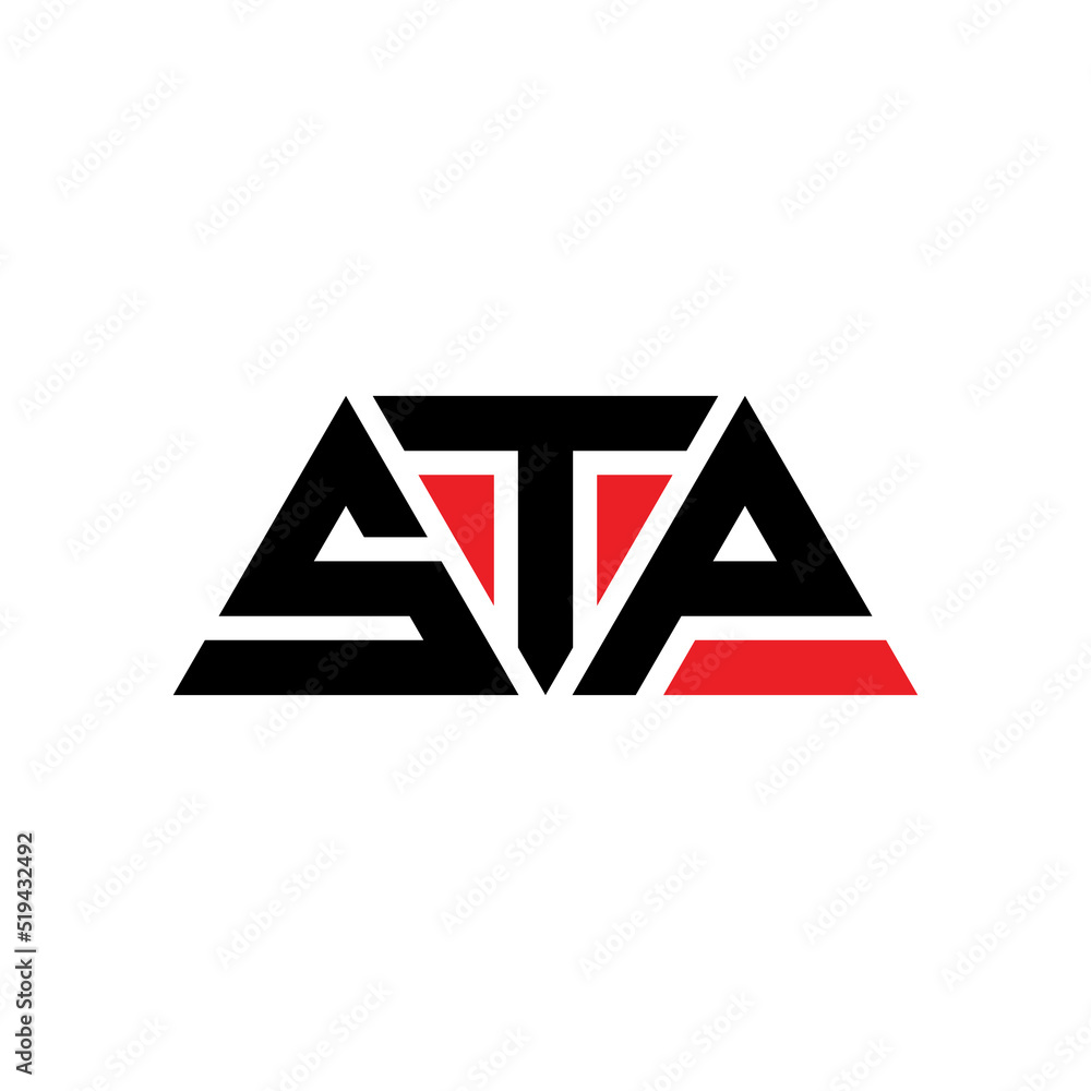 STP triangle letter logo design with triangle shape. STP triangle logo ...