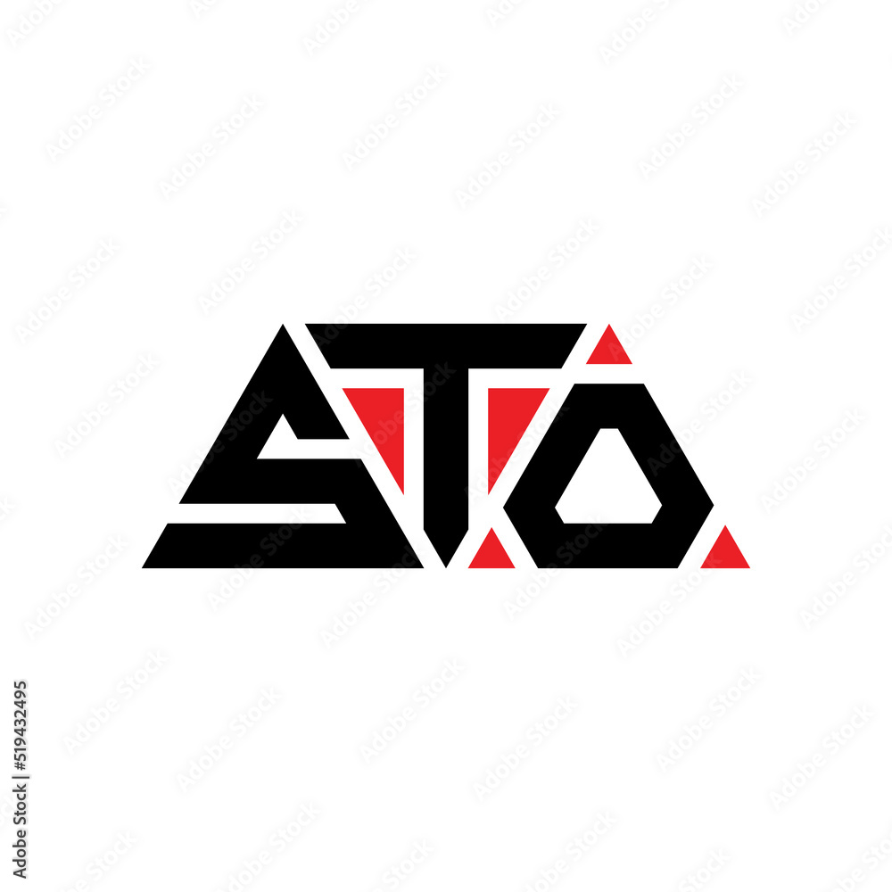 STO triangle letter logo design with triangle shape. STO triangle logo ...