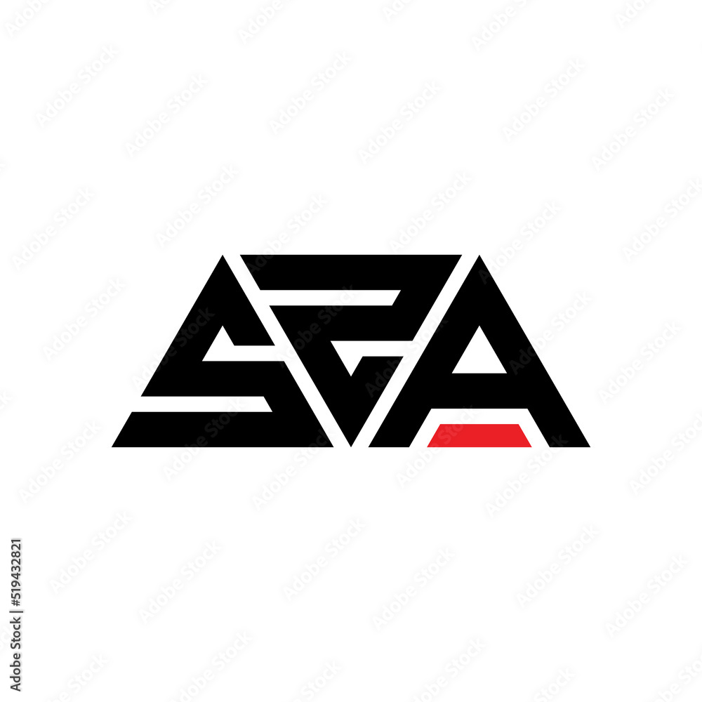 SZA triangle letter logo design with triangle shape. SZA triangle logo ...