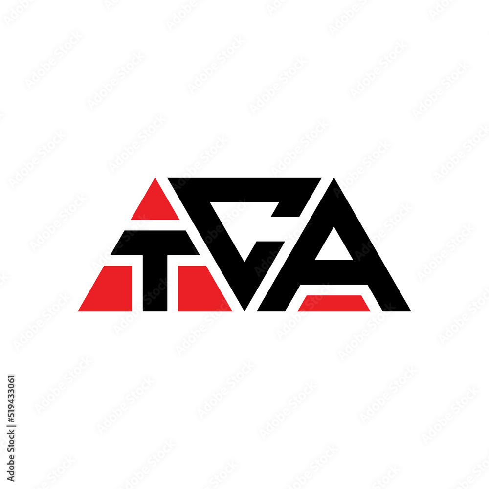 TCA triangle letter logo design with triangle shape. TCA triangle logo ...
