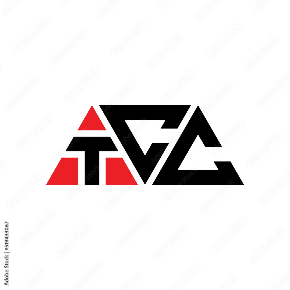 TCC triangle letter logo design with triangle shape. TCC triangle logo ...