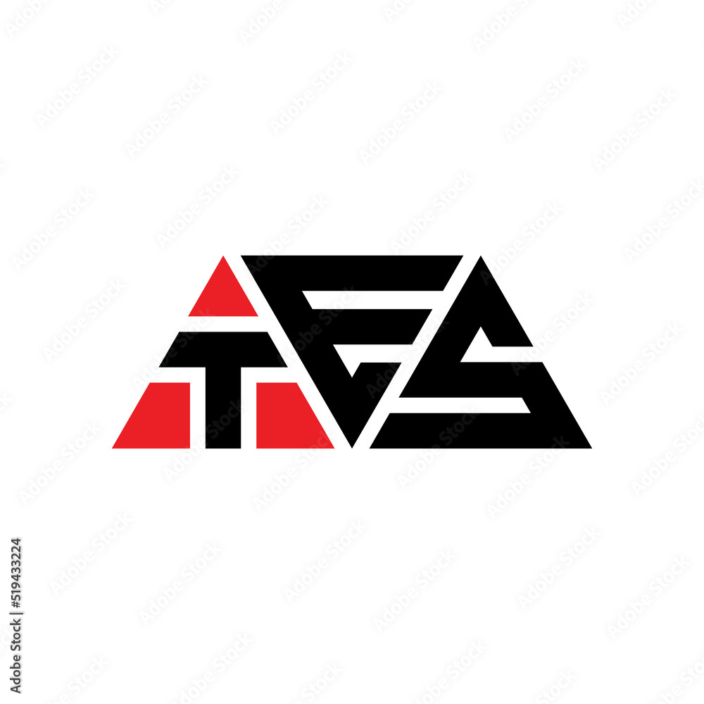 TES triangle letter logo design with triangle shape. TES triangle logo ...