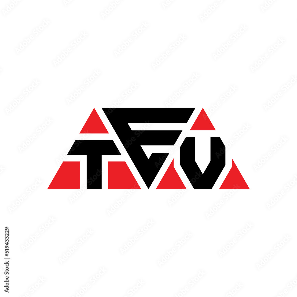 TEV triangle letter logo design with triangle shape. TEV triangle logo ...