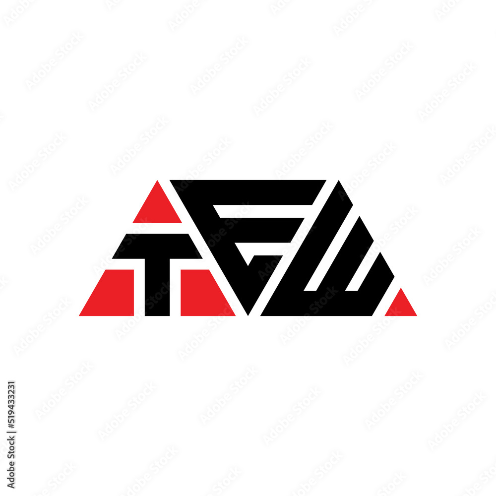 TEW triangle letter logo design with triangle shape. TEW triangle logo ...