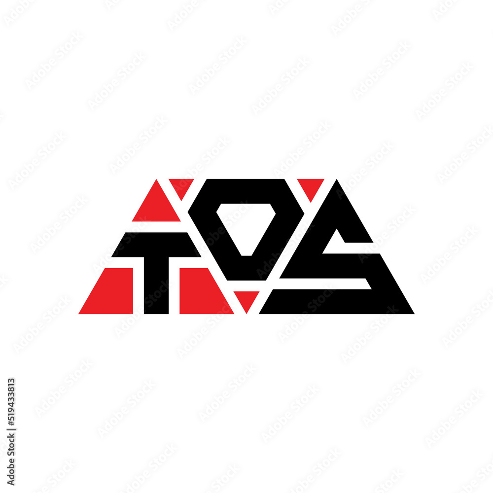 TOS triangle letter logo design with triangle shape. TOS triangle logo ...