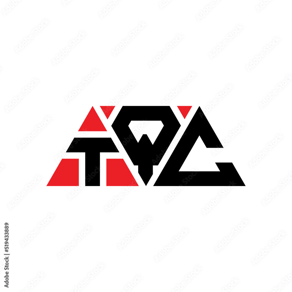 TQC triangle letter logo design with triangle shape. TQC triangle logo ...