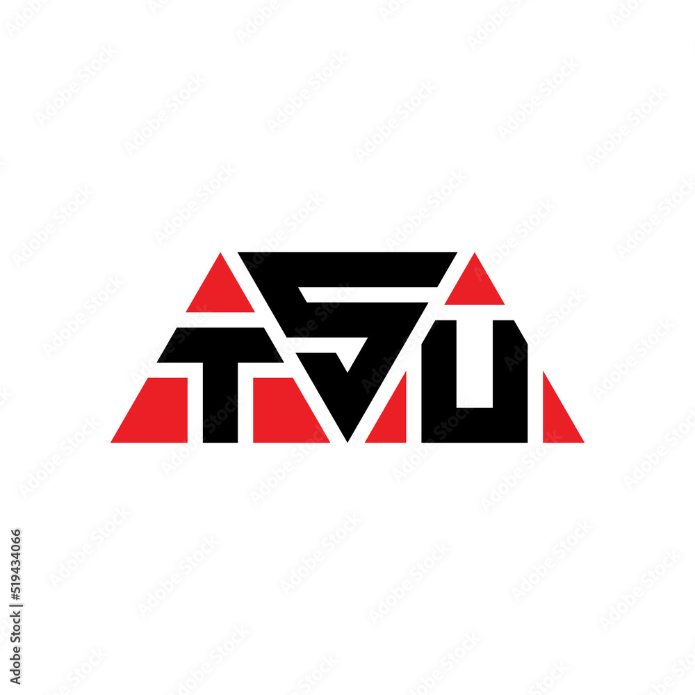 TSU triangle letter logo design with triangle shape. TSU triangle logo ...