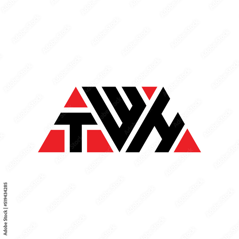TWH triangle letter logo design with triangle shape. TWH triangle logo ...