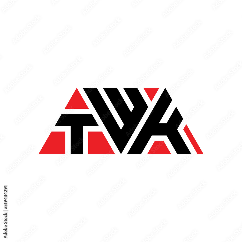 TWK triangle letter logo design with triangle shape. TWK triangle logo ...