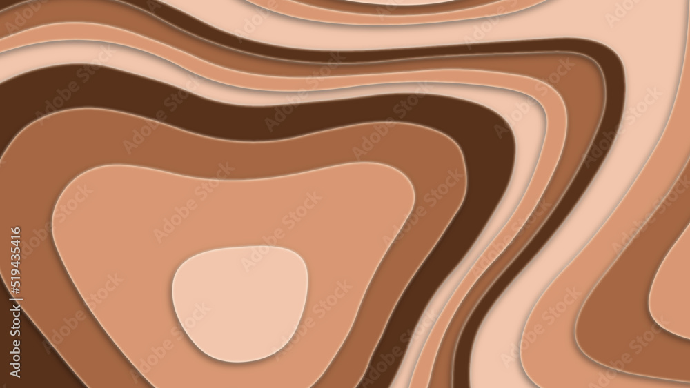 3D papercut layers, paper cut vector art background. Topographic canyon ...