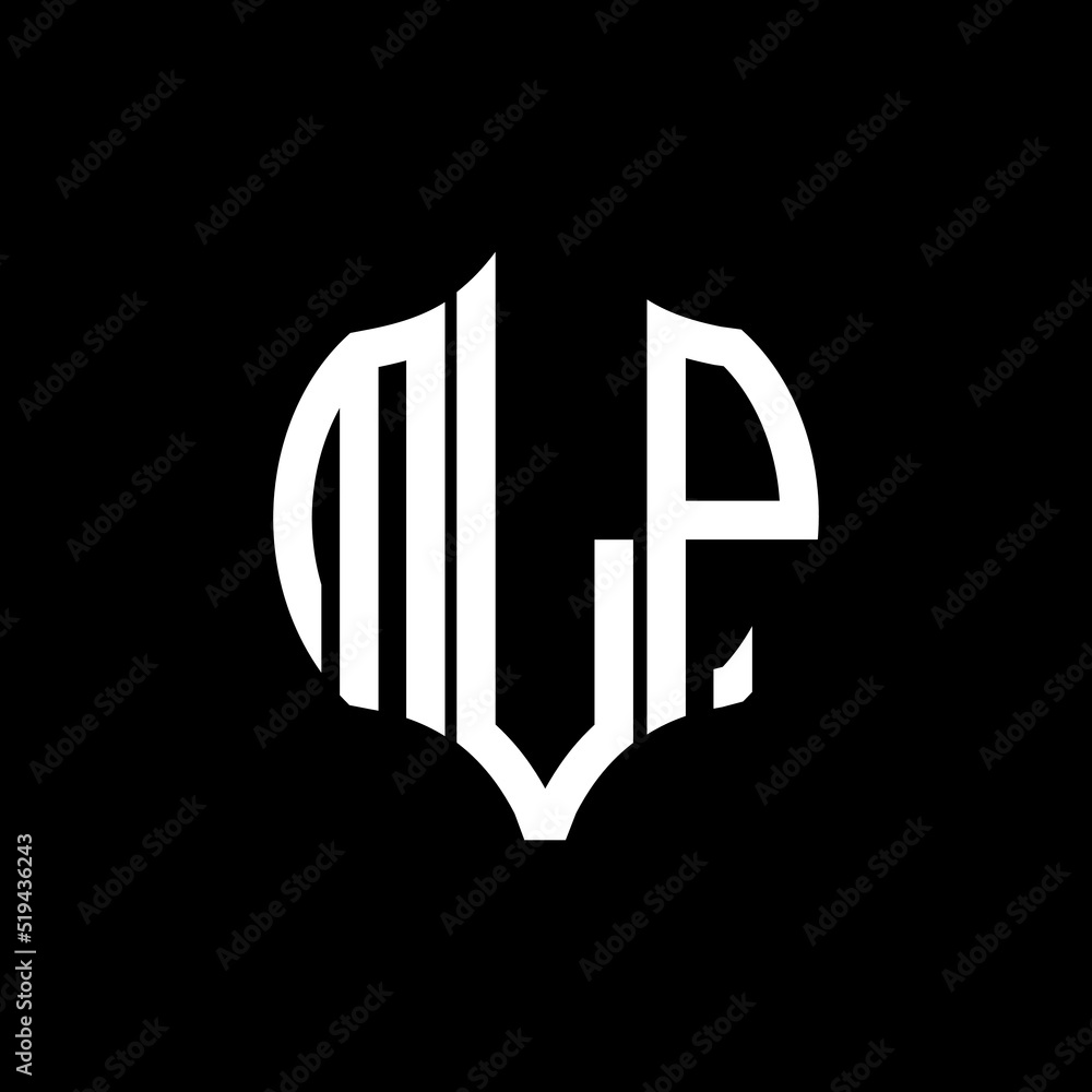 MLP letter logo. MLP best black background vector image. MLP Monogram ...