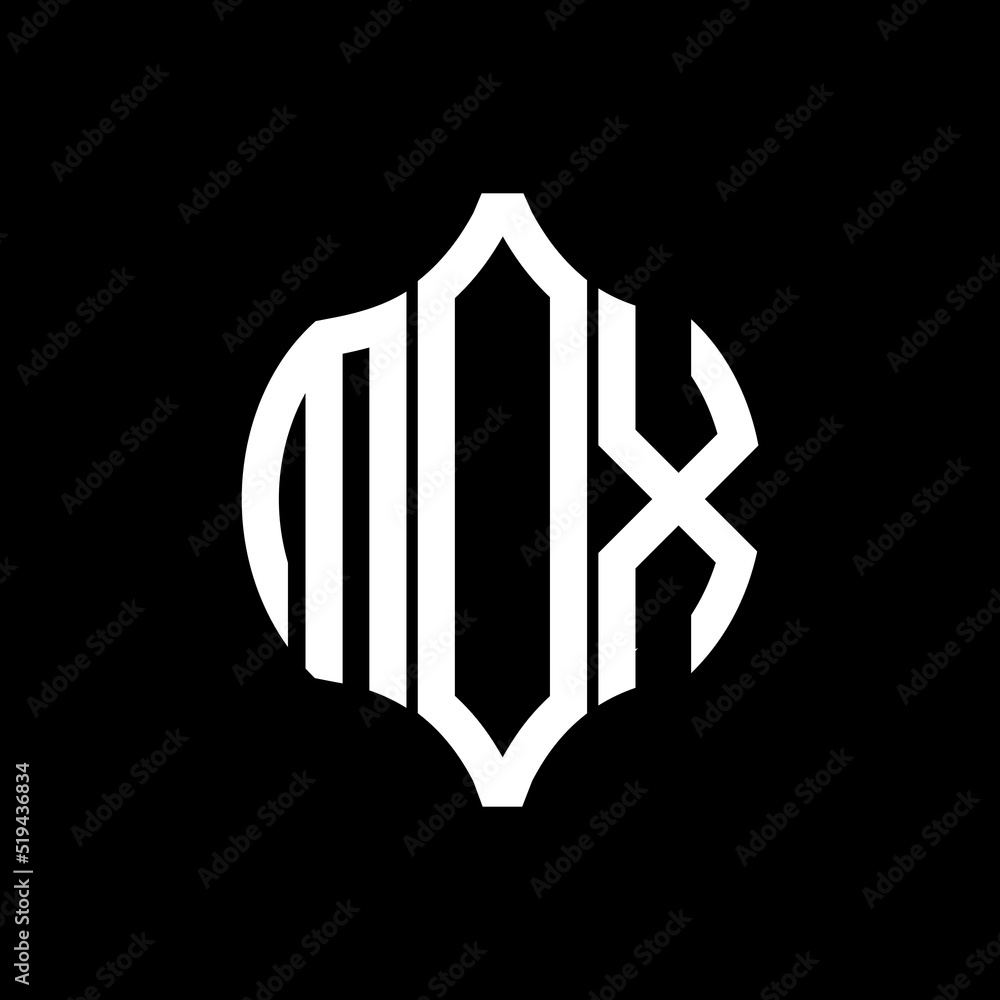 MOX letter logo. MOX best black background vector image. MOX Monogram ...