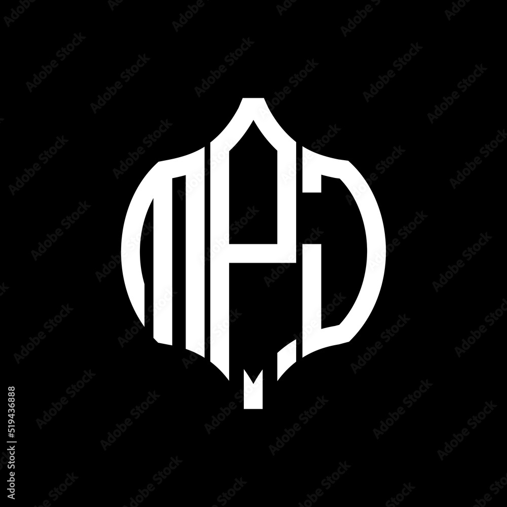 MPJ letter logo. MPJ best black background vector image. MPJ Monogram ...