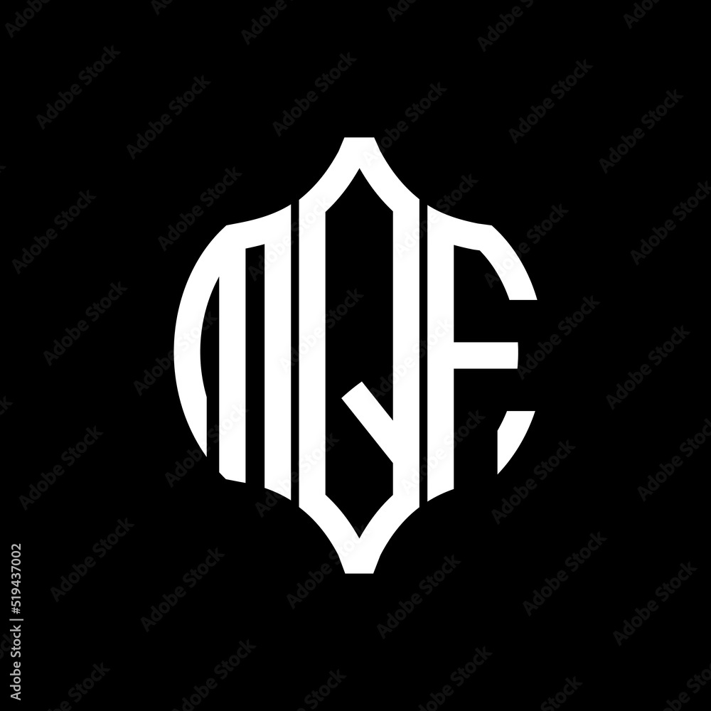 MQF letter logo. MQF best black background vector image. MQF Monogram ...