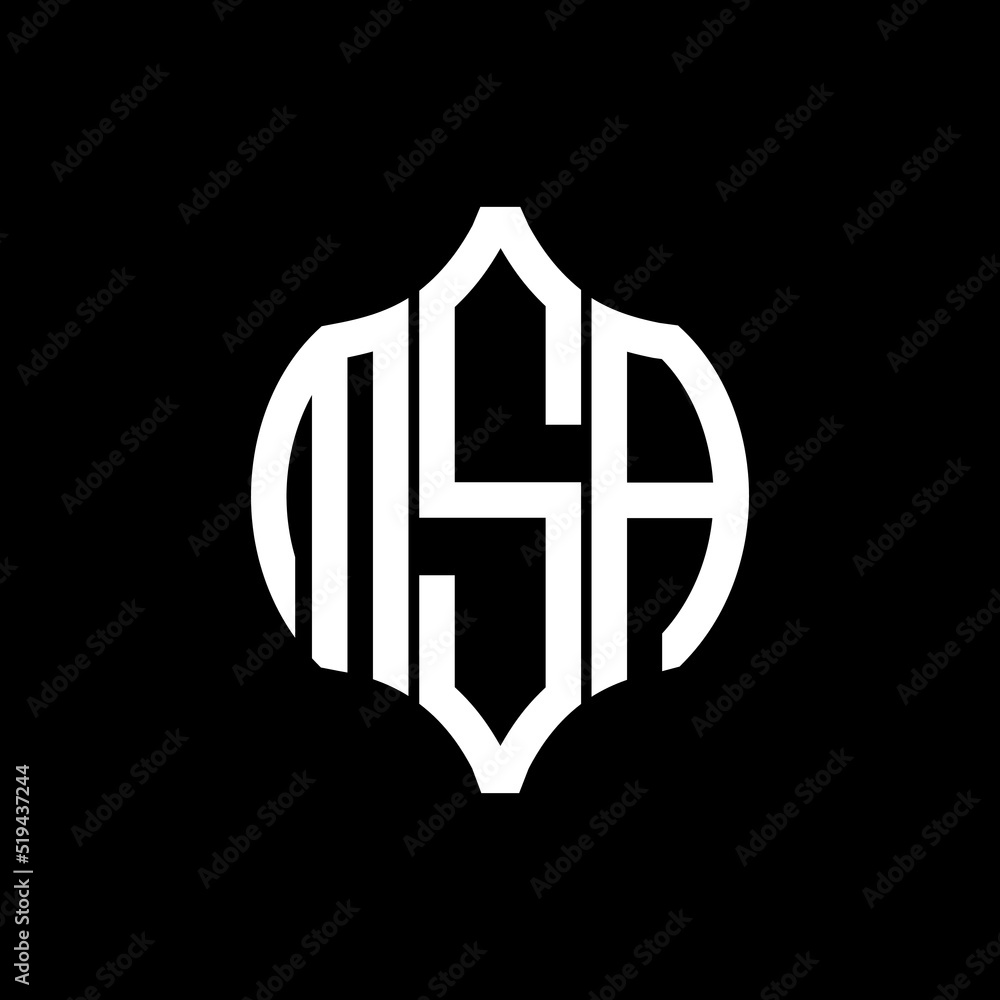 MSA letter logo. MSA best black background vector image. MSA Monogram ...