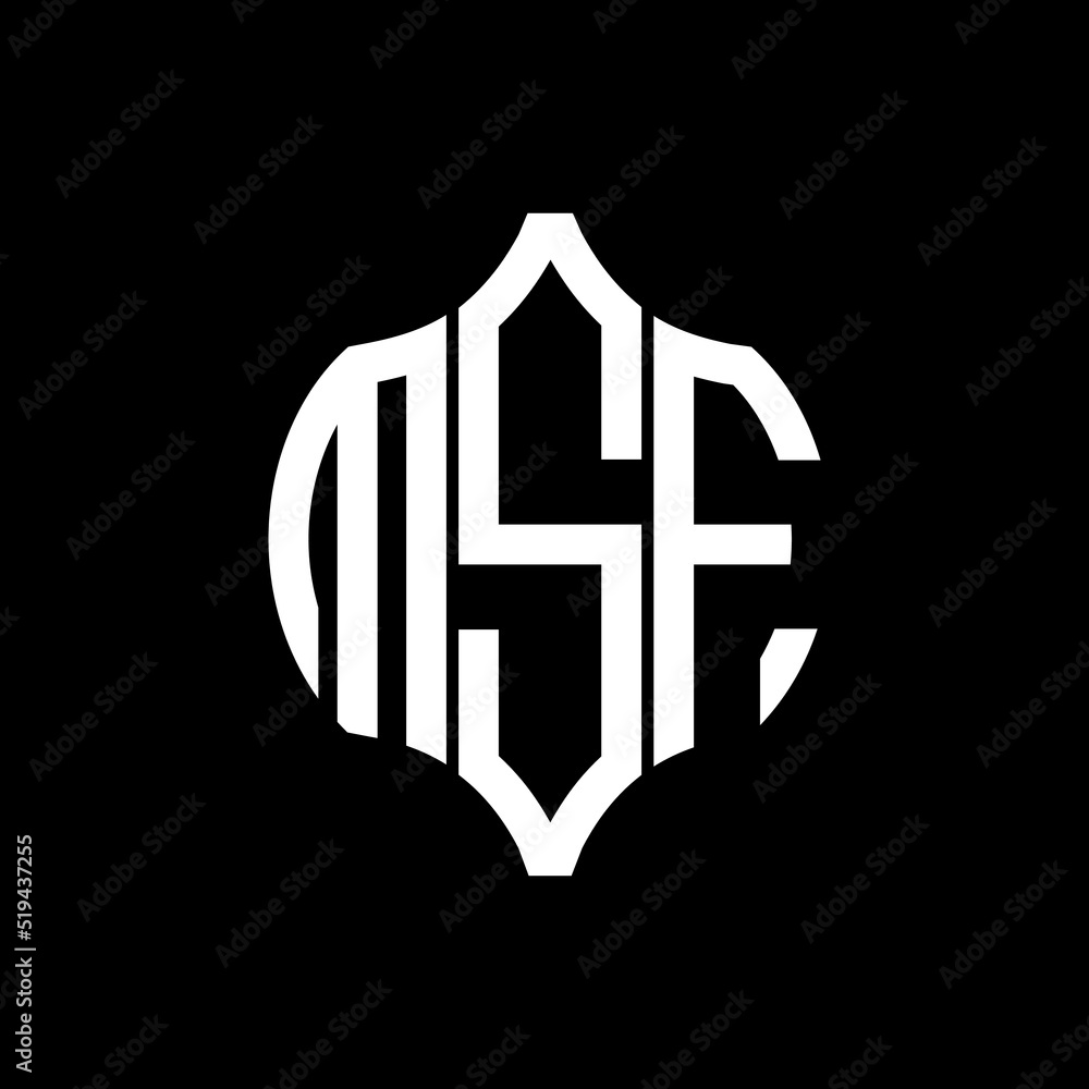 MSF letter logo. MSF best black background vector image. MSF Monogram ...
