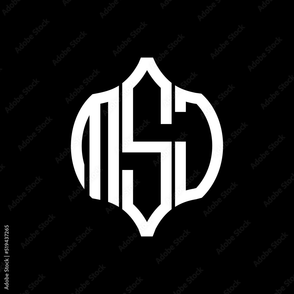 MSJ letter logo. MSJ best black background vector image. MSJ Monogram ...