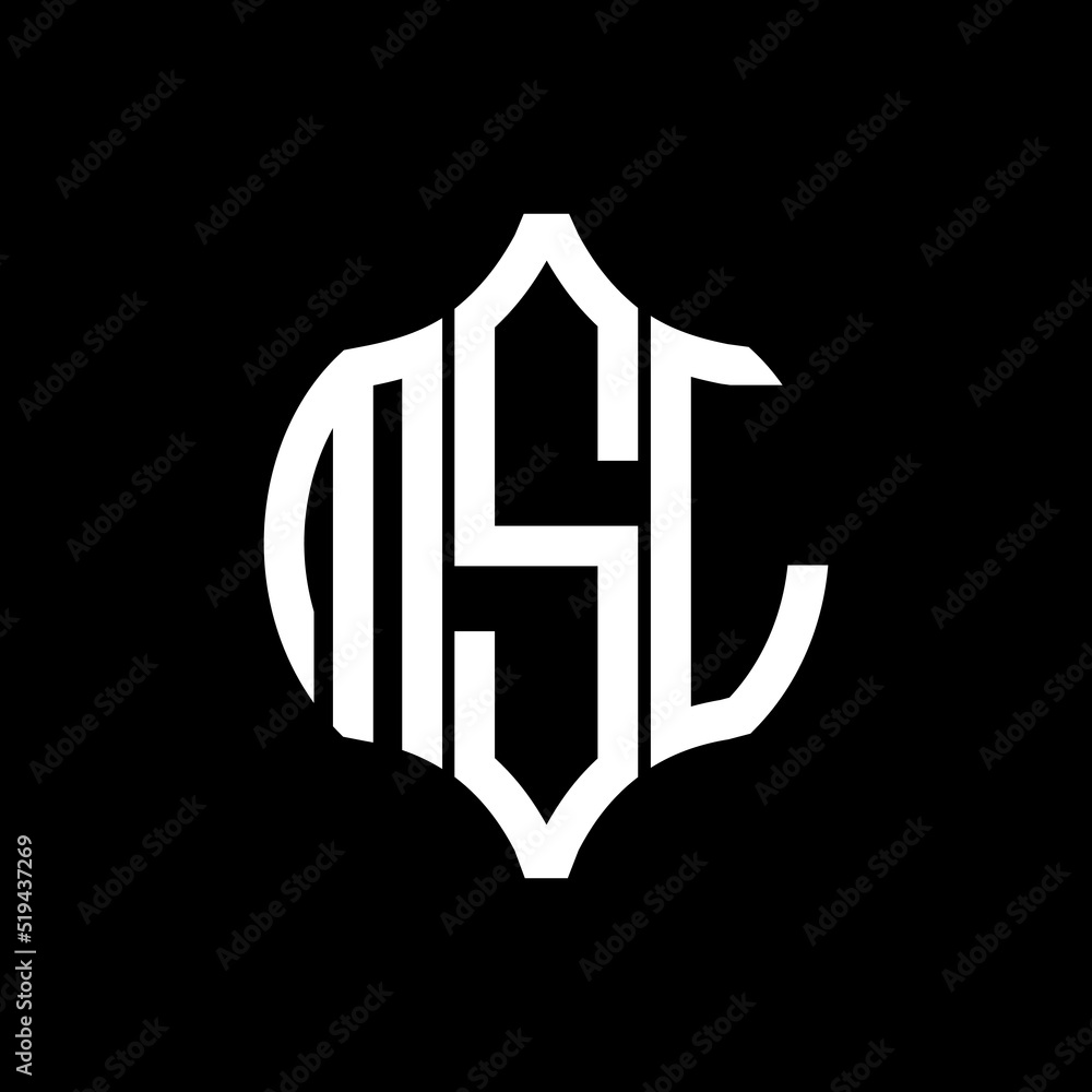 MSL letter logo. MSL best black background vector image. MSL Monogram ...