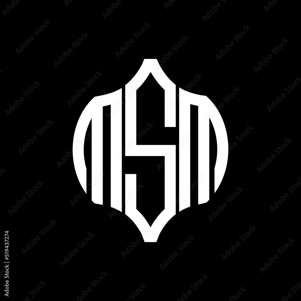 MSM letter logo. MSM best black background vector image. MSM Monogram ...