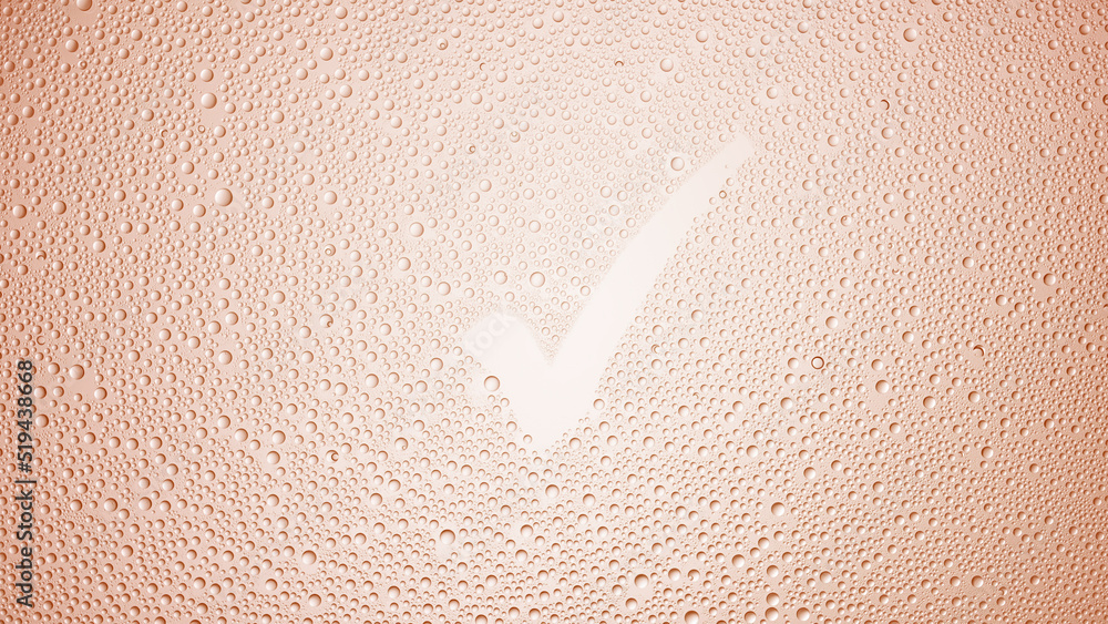 Checkmark printed on the wet glass on beige background | antiperspirant ...