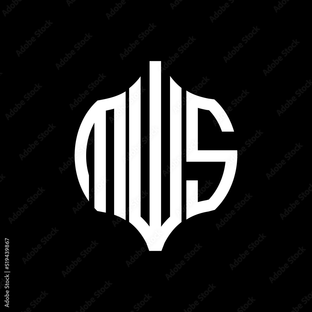 MWS letter logo. MWS best black background vector image. MWS Monogram ...