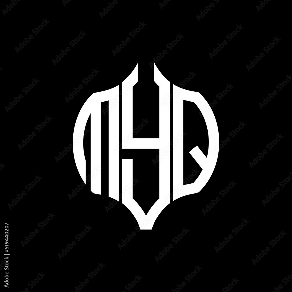 MYQ letter logo. MYQ best black background vector image. MYQ Monogram ...