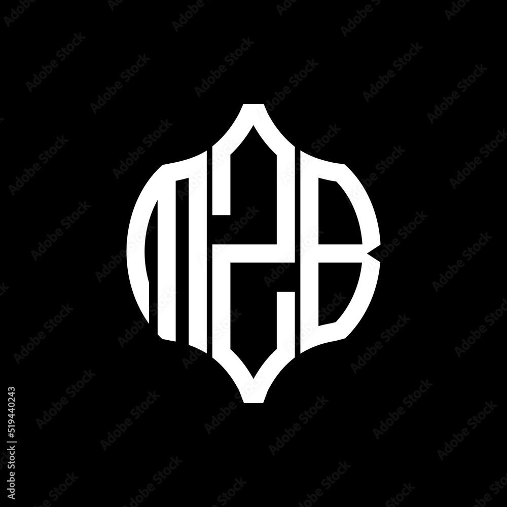 MZB letter logo. MZB best black background vector image. MZB Monogram ...