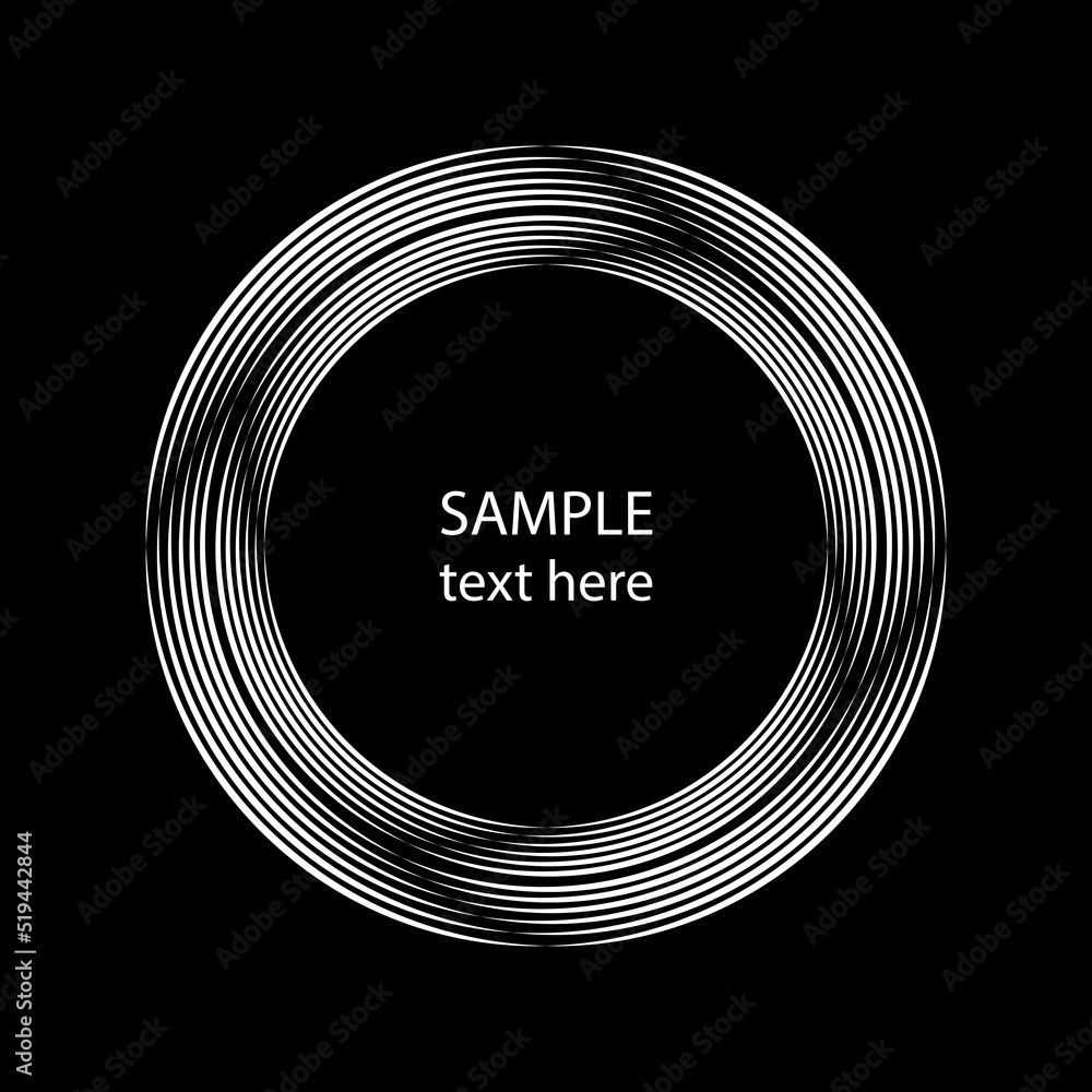 Abstract white lines in round form. Geometric art. Segmented circle ...