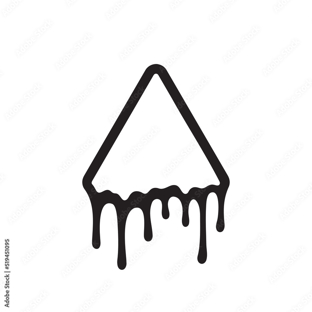 Dripping triangular frame. Frame template. Paint dripping. Dripping ...