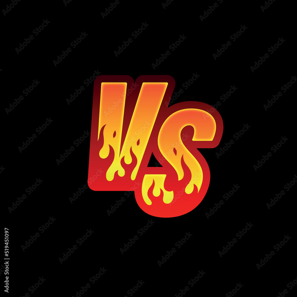 VS letters. Versus sign. Fight competition. Battle vs match. Game match ...