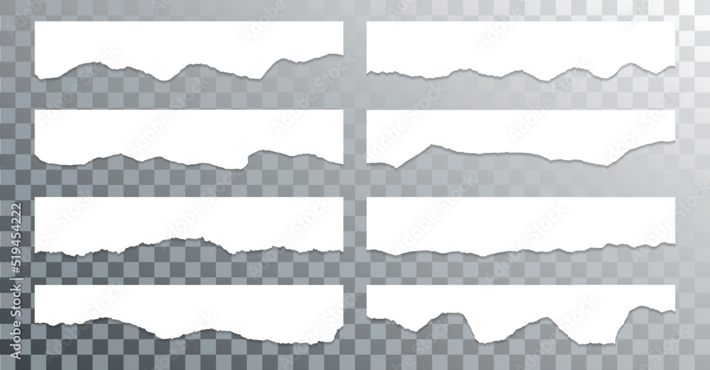 Torn edges of paper, craft design elements vector collection. Ripped ...