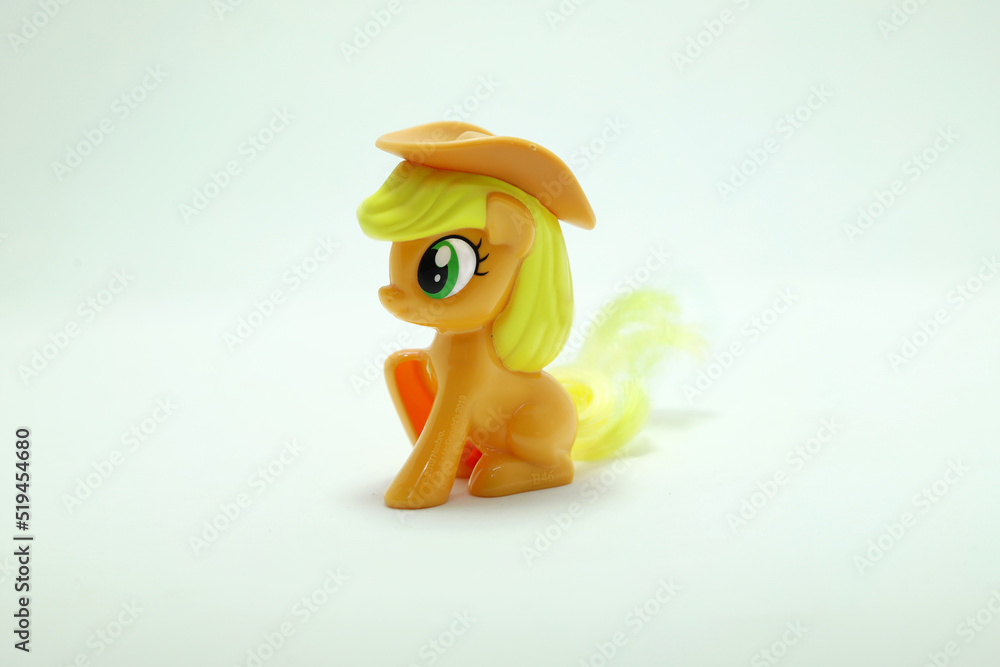 My Little Pony. Applejack. Toy. Isolated white. TV series and movies ...