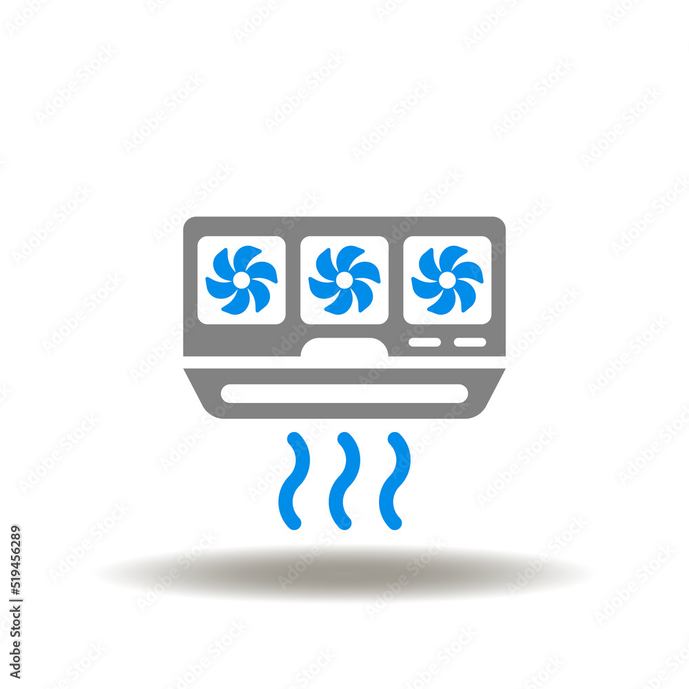 Vector illustration of air conditioner. Symbol of smart split system ...