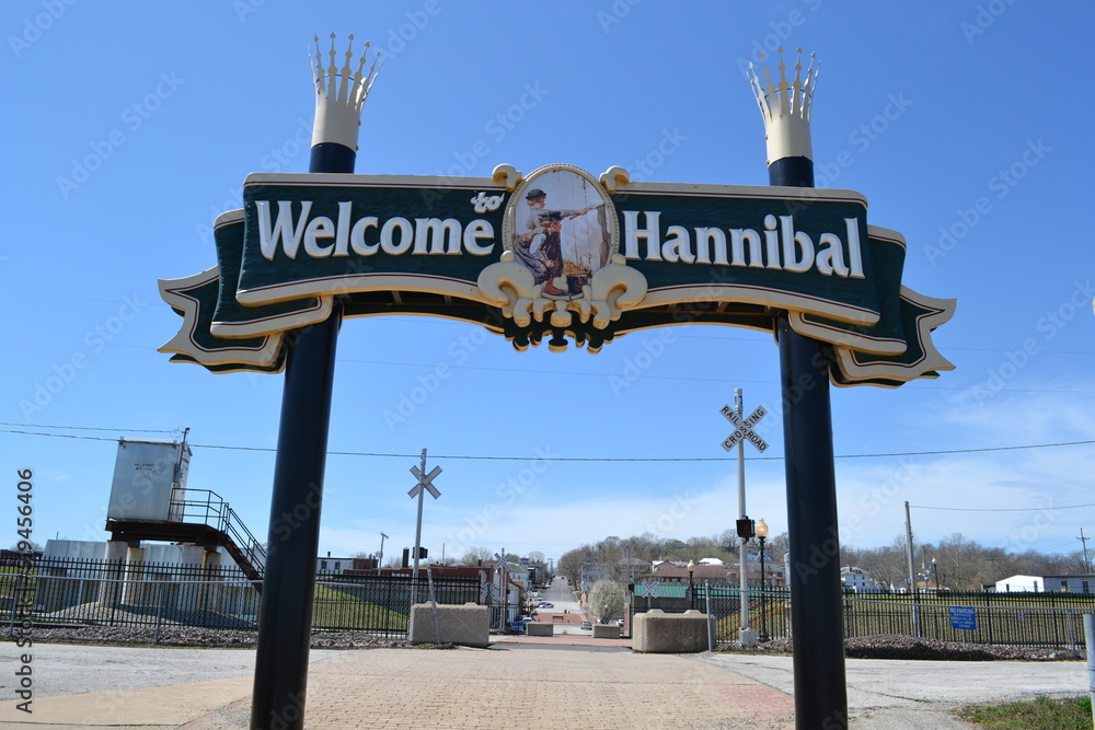 Welcome Sign for Hannibal Missouri Stock Photo | Adobe Stock