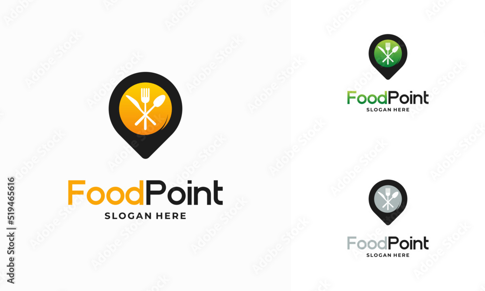 Food Point Logo designs concept vector, Restaurant logo designs ...