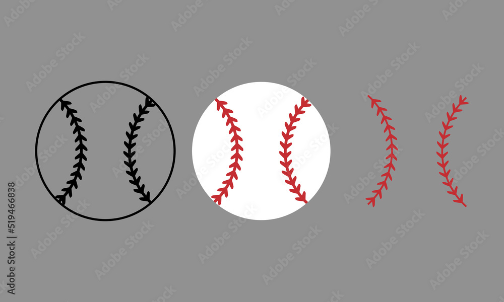 Baseball Stitches - Baseball Vector and Clip art Stock Vector | Adobe Stock