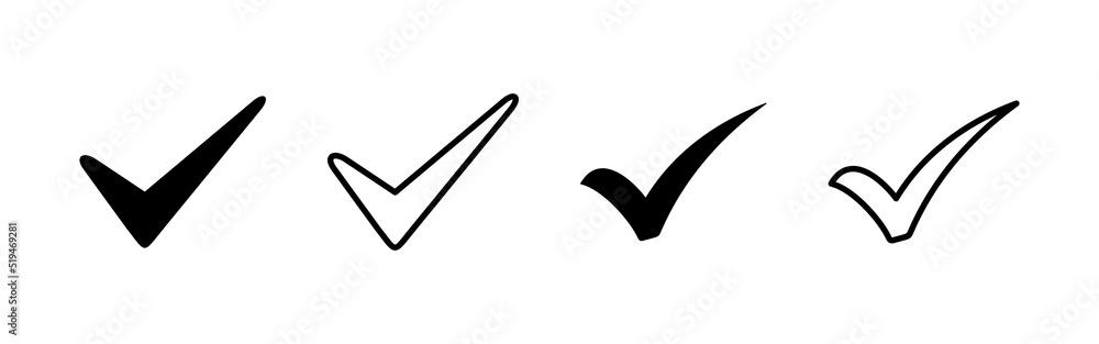 Check mark icon vector. Tick mark sign and symbol Stock Vector | Adobe ...